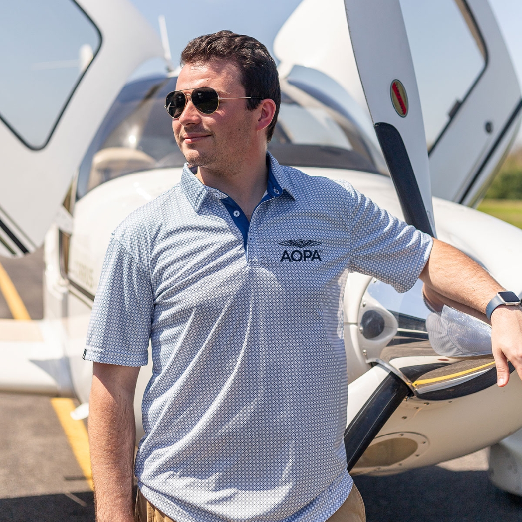 AOPA Swannies Tanner Printed Polo – Flight Outfitters